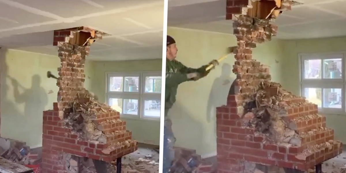 ZIEN: Picobello BV vernielt heel het plafond met doorzakking schoorsteen