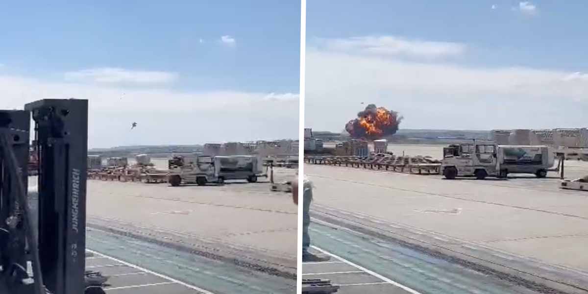 BEELDEN: Spaanse F-18 Hornet crasht op luchtmachtbasis Zaragoza