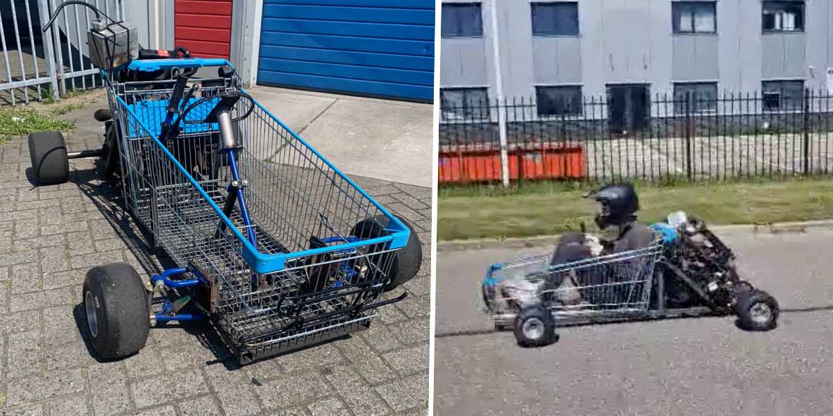 VIDEO: Vriendengroep bouwt winkelkarretje om tot kart met topsnelheid ...