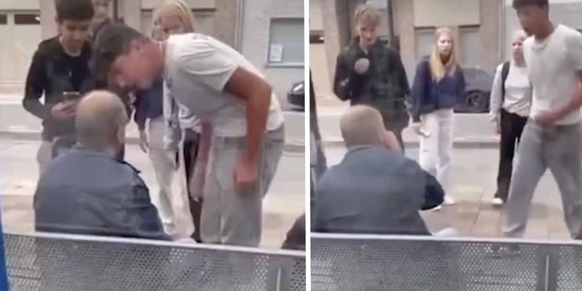 VIDEO: Oude man wordt mishandeld door groep filmende jongeren in een ...