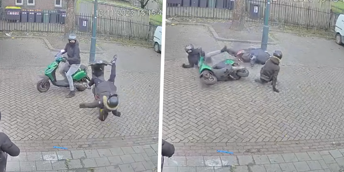 VIDEO: Wheelie doen gaat gruwelijk mis en wordt vastgelegd door deurbel ...
