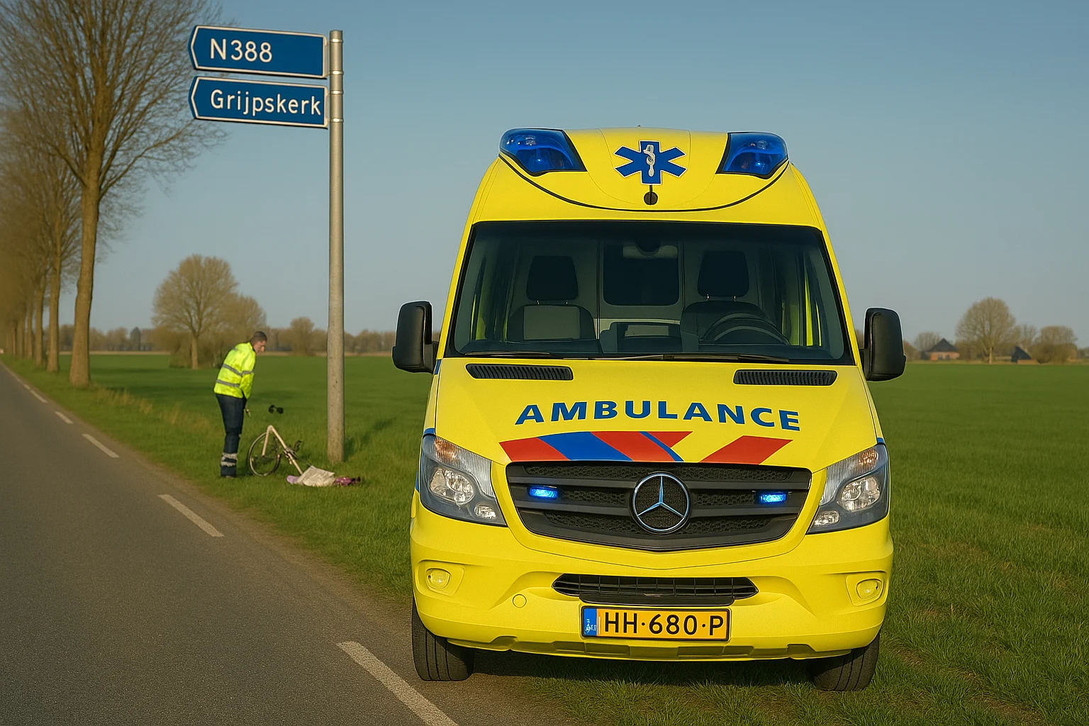 VIDEO: Fietser overlijdt na ongeluk met lading van vrachtwagen in Grijpskerk